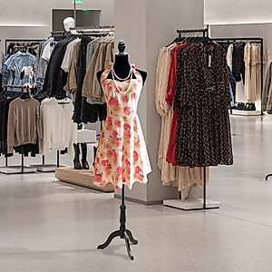 Mannequin Body, Female Dress Form Manikin Body Torso 60-67Inch Height Adjustable, Woman Body Torso Clothing Display Manikin with Tripod Stand for Sewing Dress Jewelry Market Shop Display (Black)