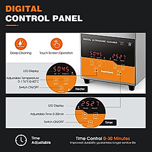 Ultrasonic Cleaner 2L with Heater and Timer, Ultrasonic Cleaning Machine with 40kHz SUS 304 Stainless Steel, Sonic Cavitation Machine with Digital Control for Professional Jewelry Watch Glasses