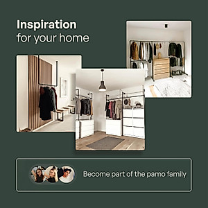 pamo Industrial Pipe Clothing Rack Metal Black - 390 lbs Capacity - Wall Mounted Clothes Racks for Hanging Clothes - KIM II EDGE