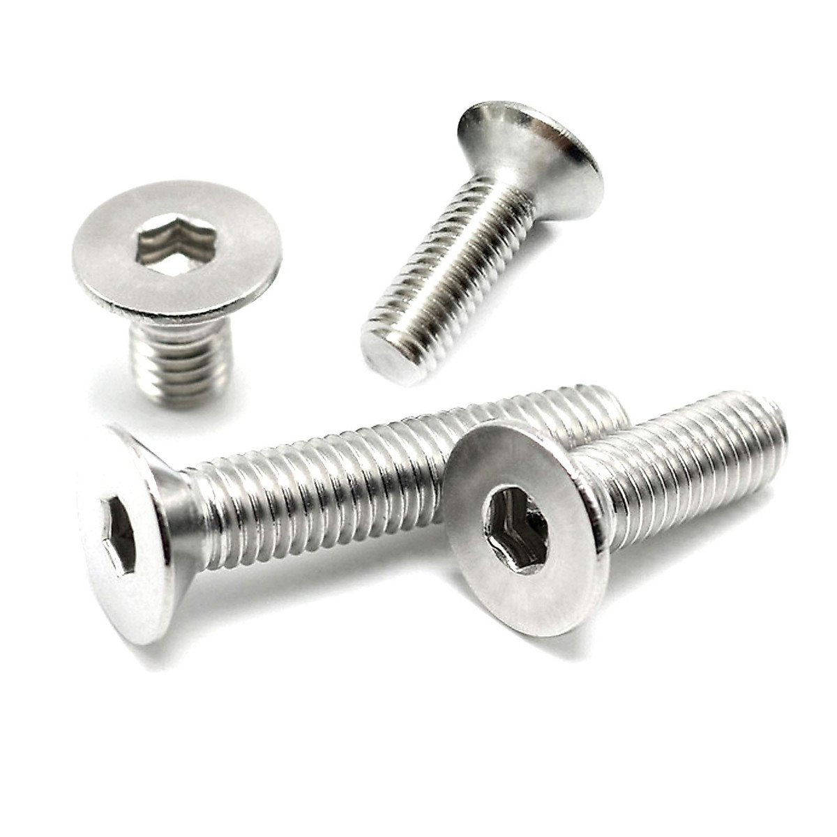 4 Pcs M10-1.50 x 60mm Flat Head Socket Cap Screws Bolts, Stainless Steel 18-8 (304), Bright Finish, Allen Socket Drive,Machine Screws Inner Hex Screw Fasteners Bolts
