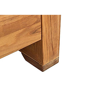 Safavieh CPT1008A Couture Guadeloupe Brazilian Teak Outdoor 3-Seat Patio Sofa, Natural/White