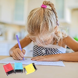 iNenk Dashed Handwriting Lines Practice Roller - Confidential Roller Stamp, Teacher Supplies for Classroom - Easy-to-Use & Compact - Enhance Handwriting Skills for Kids（Yellow - Blue - Red 3pcs）