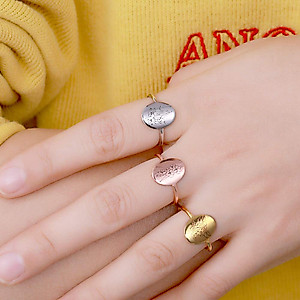 AILIN Oval 18K Gold Plated Color 925 Sterling Silver Personalized Signet Ring for Women Custom Engraved January to December Birth Flowers Jewelry Birthday Mother Valentine's Day Gifts