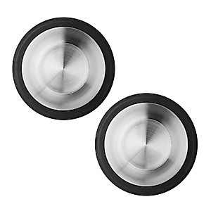 ROYALEAD 2pcs Sink Bath Plug 86mm Stainless Steel Chain Hook Simple Installation for Kitchen Bath Sink Drain Stopper Plug