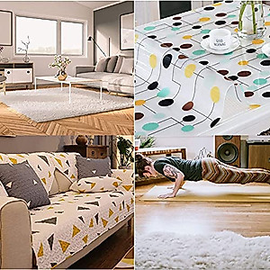 Xrrxy Anti Slip PVC Tablecloth Underlay Adjustable in Size Foam Mat Tea Table Cloth Anti-Skid Rug Pad Gripper Table Mat,White (200 140cm/79 55inch)