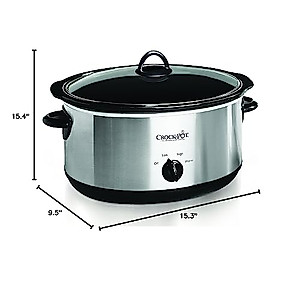 Crock-Pot Large 8 Quart Oval Manual Slow Cooker, Stainless Steel (SCV800-S)