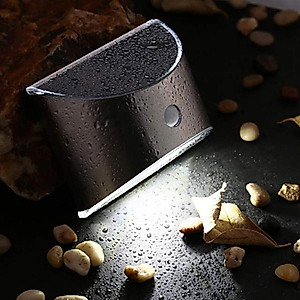 JF-XUAN Outdoor Light Outdoor Lighting Solar Powered 4 LED PIR Motion Sensor Stainless Steel Wall Light for Outdoor Garden Home