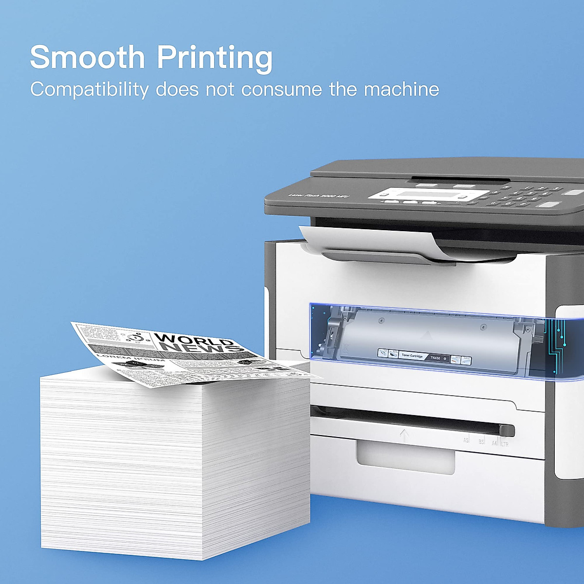 GPC Image Compatible Toner Cartridge Replacement for Brother TN450 TN-450 TN420 to use with HL-2270DW HL-2280DW HL-2240 MFC-7360N DCP-7065DN MFC7860DW Intellifax 2840 2940 Printer Tray (2-Black)