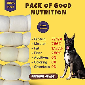 Woofley's 5-6" Buffalo Beef Cheek Roll -(10 Count)- Beef Cheek Rolls for Dogs - Long Lasting Natural Dog Chews