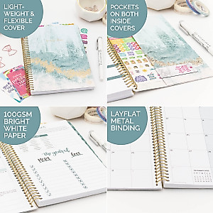 bloom daily planners 2023 Calendar Year Day Planner (January 2023 - December 2023) - 5.5” x 8.25” - Weekly/Monthly Agenda Organizer Book with Stickers & Bookmark - Crystal Blue