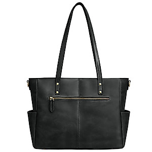 S-ZONE Women Genuine Leather Tote Bag Large Shoulder Purse Vintage Crossbody Work Handbag