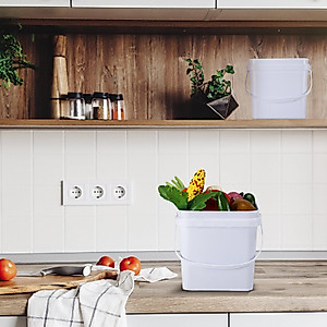 Suzile 10 Pcs 2.2 Gallon Square Bucket with Lid Food Grade Plastic Bucket 10L Utility Industrial Pail with Handle Container for Food Oil Tub Water Fishing Paint House Cleaning Car Washing(White)