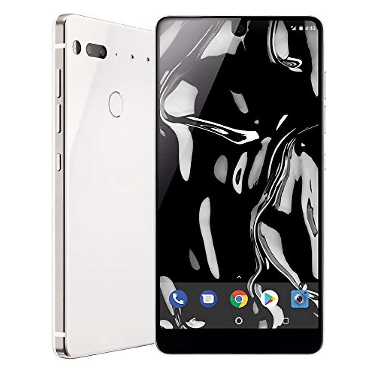 Essential Phone in Pure White – 128 GB Unlocked Titanium and Ceramic phone with Edge-to-Edge Display
