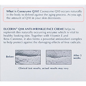 Eucerin Q10 Anti-Wrinkle Face Cream, Unscented Face Cream for Sensitive Skin, 1.7 Oz Jar