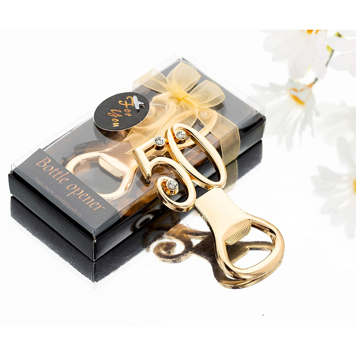 Ubrand 24PCS 50th Birthday Bottle Opener for 50th Birthday Party Favors 50th Wedding Anniversaries Souvenirs Favors Gifts Decorations (24,50)