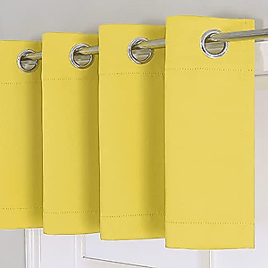 SeeGlee Mustard Yellow Grommet Valance for Nursery,Thermal Insulated Light Reducing Drapes for Kids Room(1 Panel,54 W by 18 L)