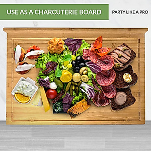 One’s Own Natural Pastry Board, Front/Rear Lip, Perfect For Preparing Homemade Bread Dough, Pizza Dough, Noodles, Pastries, Cutting Vegetables, Fruits, Meats, Other Food Preparation, 23.5”x16”