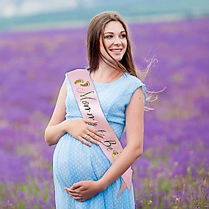 Yoinnt Baby Shower Sash and Badge for Girl - 'Mommy to Be' Sash and 'Daddy to Be' Badge Pin Set, Baby Shower Decorations Sash, Ideal Gift for Gender Reveal/Baby Shower