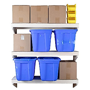 SHEDorize 3-Tier Wall Shelf - Unfinished Shelf for Wall (16" x 48") - Made in The USA - Perfect Wall Mounted Shelf for Bedroom, Office, Bathroom, Storage Room, etc