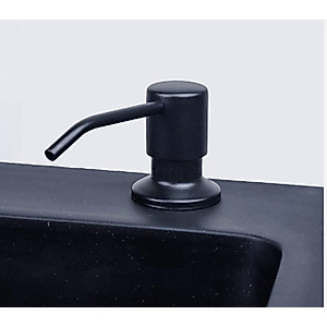 Soap Dispenser for Kitchen Sink, Built in, Stainless Steel (Brushed Nickel), Pump Set for Dish Soap or Lotion, Refill from The Top, for CounterTop, Black