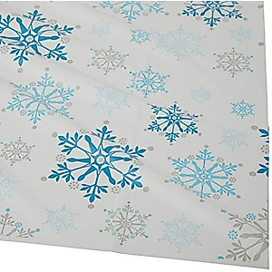Creative Converting All Over Print Plastic Table cover, 54 x 102", Snowflake Swirls