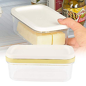 Donfafecuer Butter Slicer Cutter Stainless Steel, Butter Dish Container with Lid, Refrigerator Suitable for Easy Cutting of Two 7oz Butter Sticks