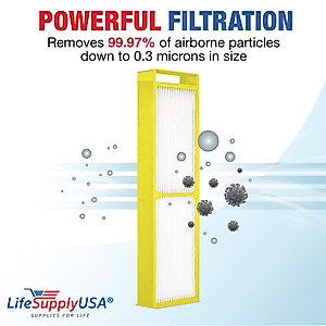LifeSupplyUSA True HEPA Filter Replacement Compatible with Alen TF50-Carbon HEPA-Fresh Paralda Air Purifier (3-Pack)