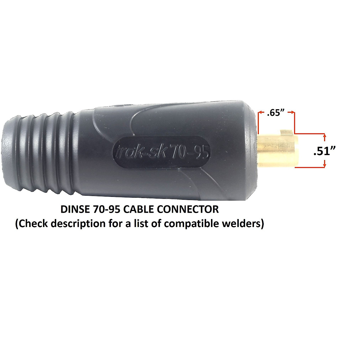 500 Amp Welding Electrode Holder Lead Assembly - Dinse 70-95 Connector - 2/0 AWG Cable (15 FEET)