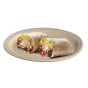 Z-Moments Western Melamine Oval Plates Narrow Rim Platter, 9-1/2" X 6-3/4", White or Tan #510 (48, Tan)