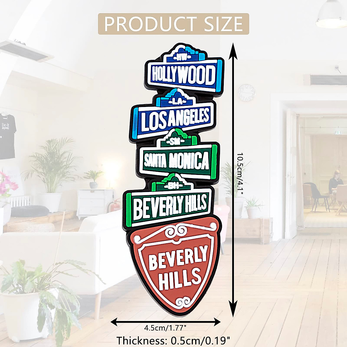 KOZOREN Hollywood Rubber Fridge Magnet Beverly Hills Los Angeles Santa Monica USA Landmarks Tourist Travel Souvenir