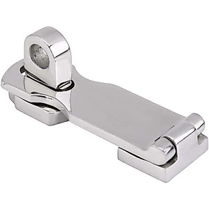 ISURE MARINE Grade Stainless Steel 3" Heavy Duty Door Hasp with Turning Padlock Eye Mount with Screws