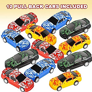 ArtCreativity 3.25 Inch Pull Back Toy Cars for Kids, Set of 12, Pullback Racers in Assorted Colors, Birthday Party Favors for Boys & Girls, Goodie Bag Fillers, Small Carnival and Contest Prize