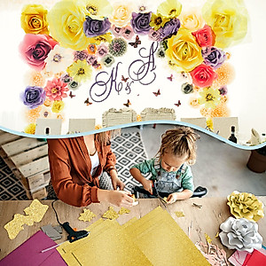 Double-Sided Gold Glitter Cardstock 8.5 x 11 24 Sheets, Goefun 80lb No-Shed Shimmer Glitter Paper for Wedding Parties, Invitations, Birthday, DIY Craft Projects, Anniversary