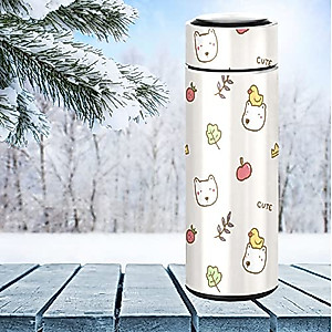 CaTaKu Strawberry Animal Duck Water Bottle Insulated 16 oz Stainless Steel Flask Thermos Bottle for Coffee Water Drink Reusable Wide Mouth Vacuum Travel Mug Cup