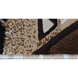 YHSF South West Native American Area Rug C318 - Easy Clean, Thick, Soft, Durable Native Tribal American Indian Inspired Rug for Bedroom/Living Room and More - Ivory, 5 Feet x 7 Feet