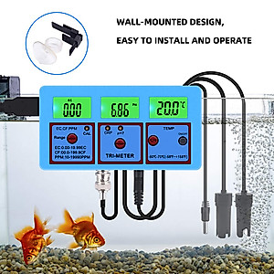 YIFAN Water Quality Tester, 6 in1 Multi-Parameter Water Testing Meter Digital LCD Multi-Function Water Quality Monitor pH/ORP/EC/CF/TDS(PPM) / Temp Analyzer