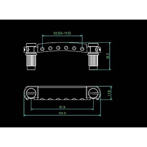 Guyker Guitar Tune-O-Matic Bridge and Stop Bar Tailpiece Combo with Anchors and Studs Replacement Compatible with LP SG EPI 6 String Electric Guitar Black