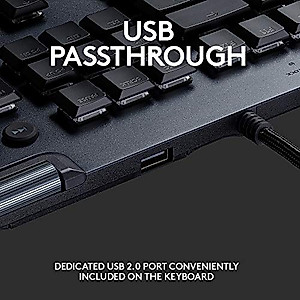 Logitech G815 LIGHTSYNC RGB Mechanical Gaming Keyboard with Low Profile GL Tactile key switch, 5 programmable G-keys, USB Passthrough, dedicated media control - Tactile