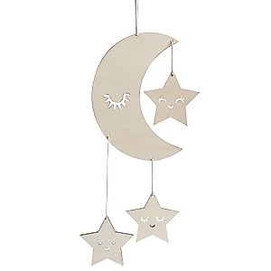 BESTOYARD Nursery Ceiling Mobile Moon Stars Ceiling Hanging Decorations for Baby Shower Baby Nursery Room