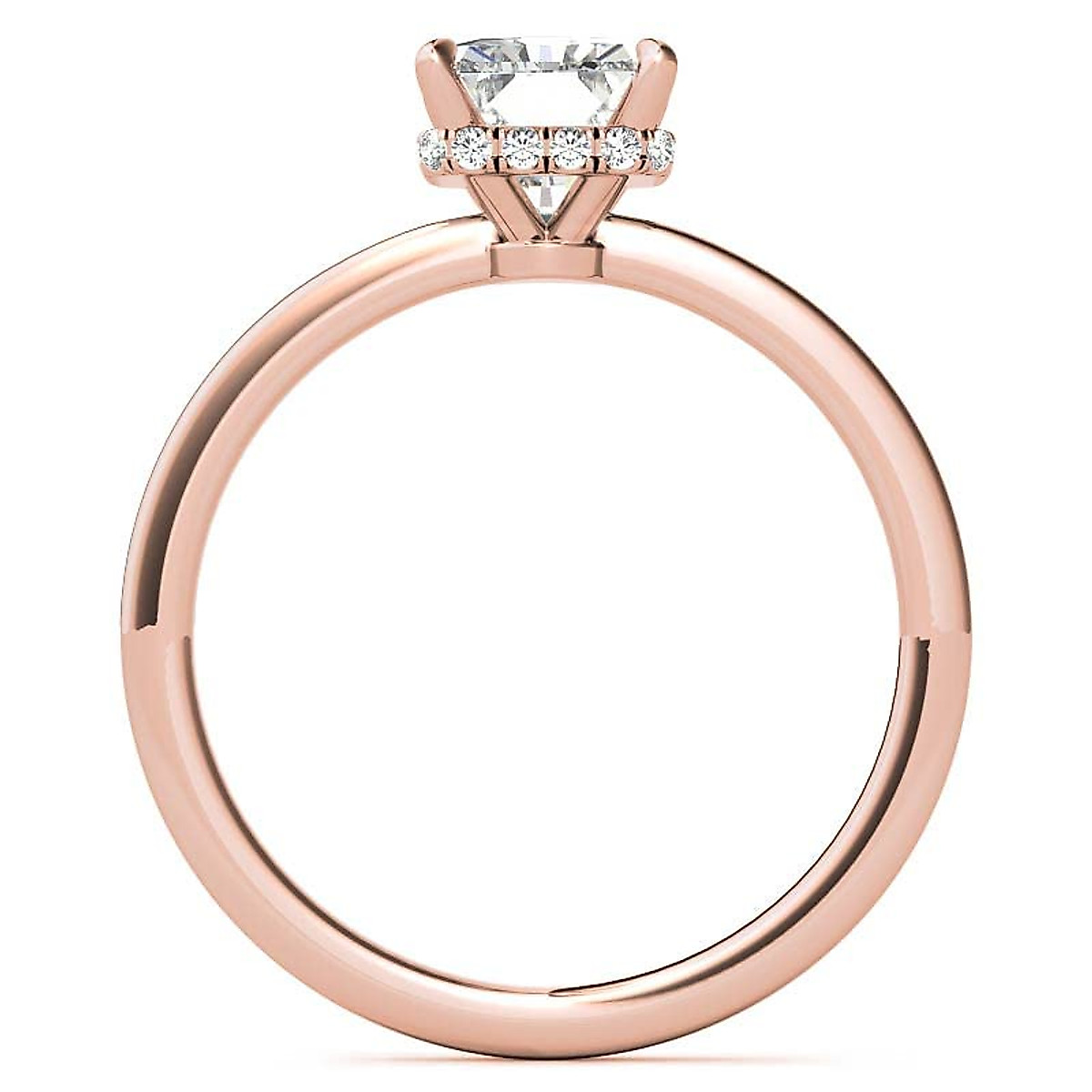 10K Solid Rose Gold Handmade Engagement Ring 3 CT Radiant Cut Moissanite Diamond Solitaire Wedding/Bridal Ring Set for Women/Her Propose Ring (7.5)