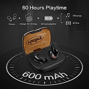 GORTOD Bluetooth Headphones, Wireless Earbuds in-Ear Running Earphones with Noise Cancelling Mic, Built-in Microphone, IPX7 Waterproof, Upgrade Wireless Headset for Laptop/Sports