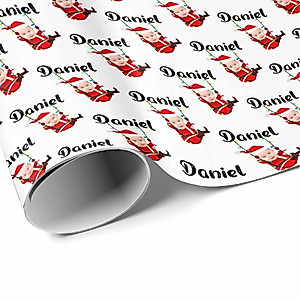 Personalized Wrapping Paper for Christmas, Red Black and White Wrap Paper with Photo, Custom Picture Winter Holiday Wrapping Paper Roll for Boys Girls Festival Winter Holiday Christmas 58x23 1 Roll