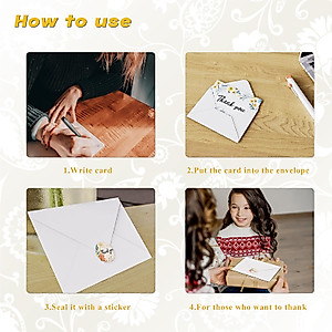 HISDEAR Thank You Cards with Envelopes and Stickers, 100 Pcs Painted Florals Design for Wedding Baby Shower Business Bridal Showers (4 X 6 Inch)