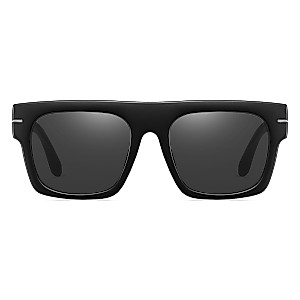 NIDOVIX Classic Vintage Square Sunglasses for Men Women Large Frame Retro 70s Sun Glasses UV400 Protection (Black/Grey)