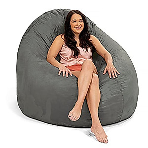 Jaxx 6 Foot Cocoon - Large Bean Bag Chair for Adults, Charcoal