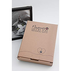 Pawprints Left By You Memorial 5x7 Frame for Cat with Pet Tag