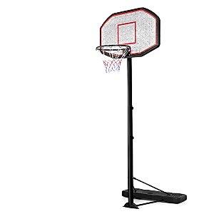 GYMAX Basketball Hoop, 6.5-10FT Height Adjustable Basketball System with 3’’ Thick Tube, Shatterproof Backboard, 2 Wheels, All Weather Portable Basketball Goal for Kids Teens Adult, Indoor Outdoor Gym