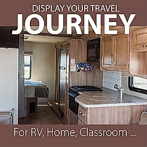 RV State Travel USA Map Vinyl Sticker - Camper Trailer Decals for Window with State Flag - Road Trip Map of America - Waterproof, UV Protection for Window, Door or Wall (Flags)