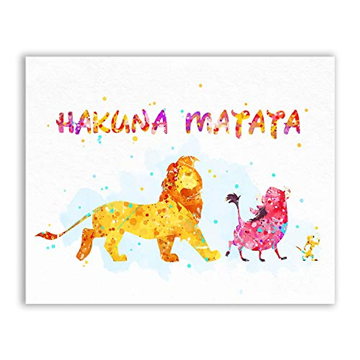 Lion King Kids Prints - Set of 5 Cute (8 inches x 10 inches) Art Decor Photos - Simba Pumbaa Timon Nala