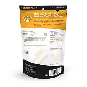 VetriScience Golden Years Clear and Bright for Senior Dogs, Chicken Liver, 60 Soft Chews - Promotes Eye Health with Powerful Antioxidants